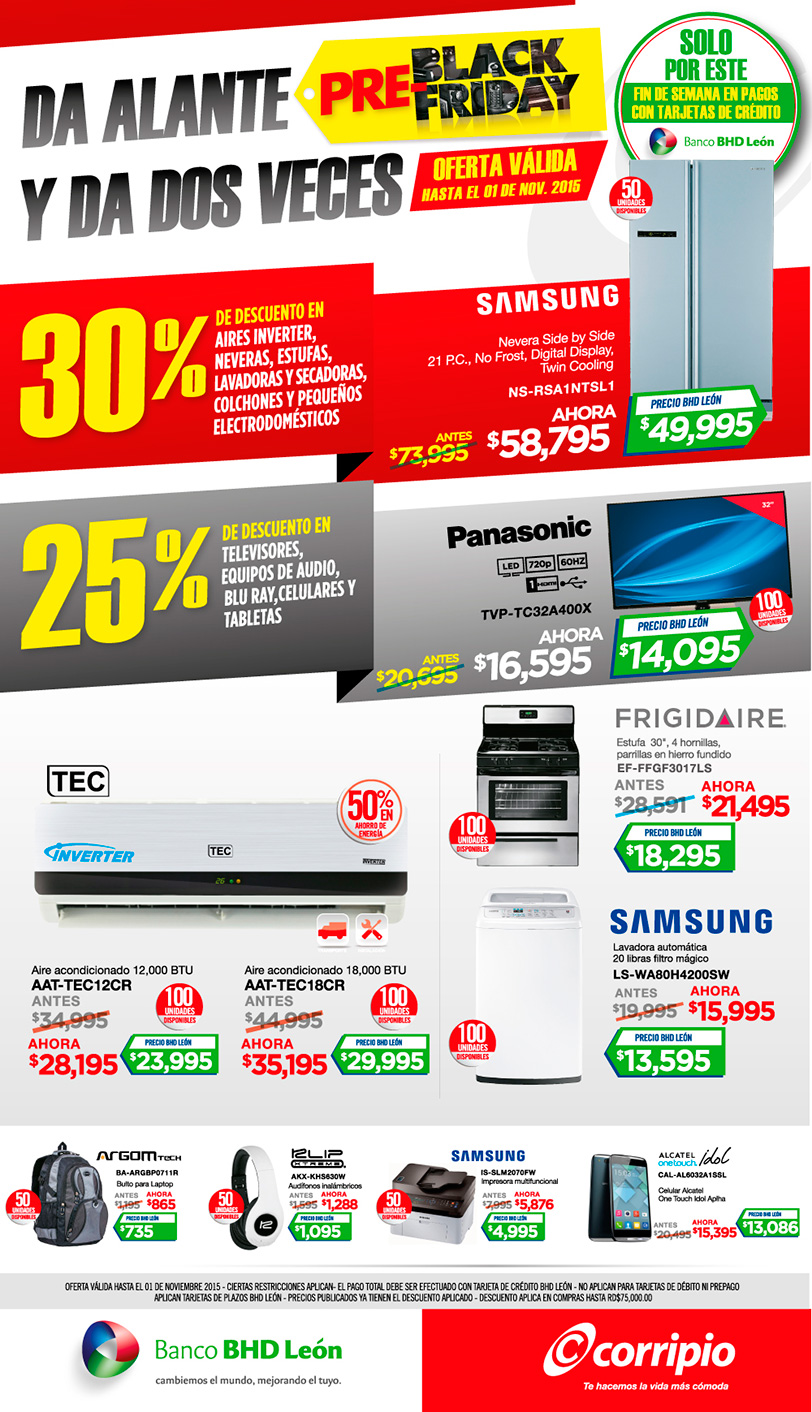 Tiendas CORRIPIO :: Pre BLACK FRIDAY - DA alante y DA dos veces OFERTA ...