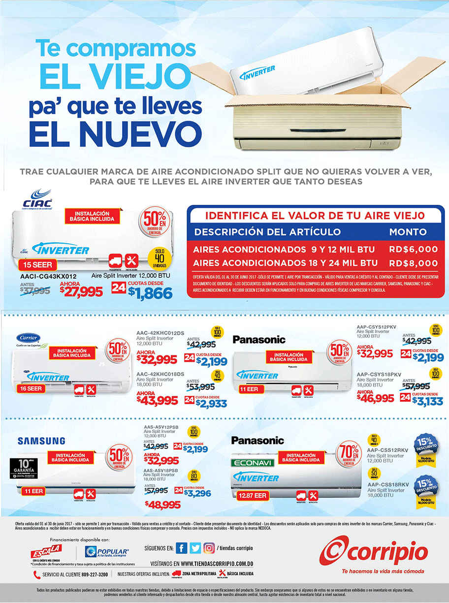 Tiendas CORRIPIO :: Te compramos EL VIEJO pa'que te lleves EL NUEVO