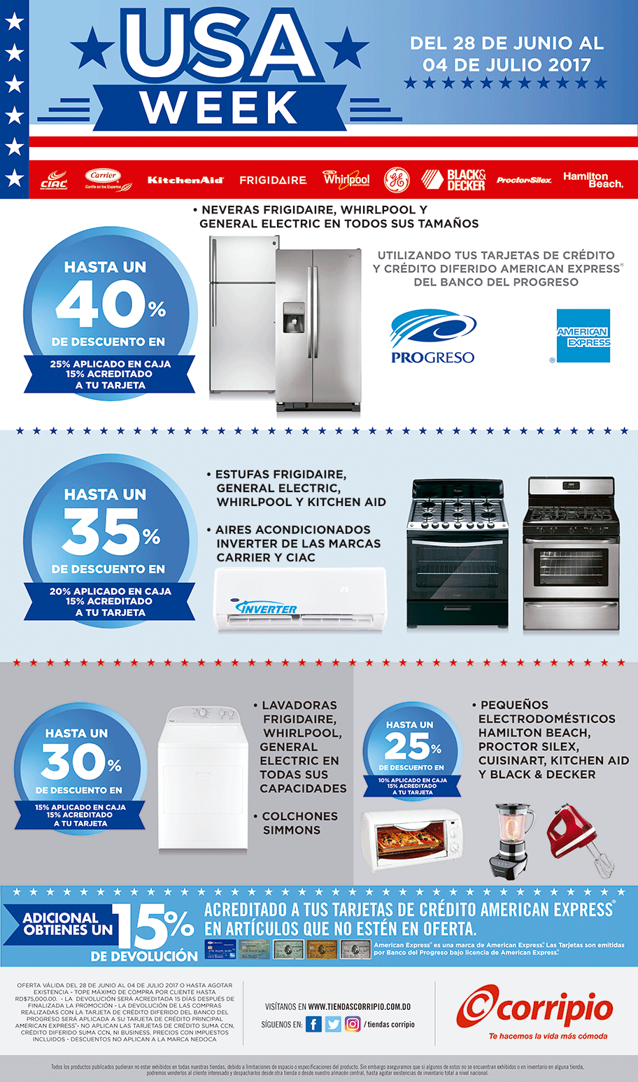 Tiendas Corripio :: USA WEEK hasta el 04 de Julio 2017